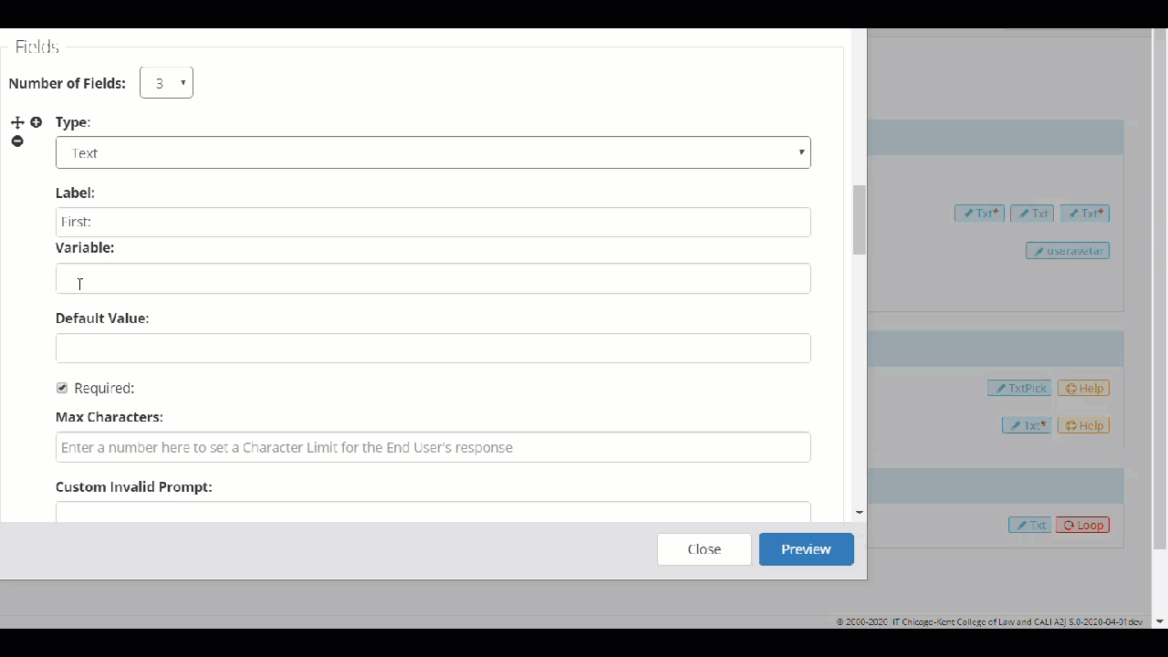 The Fields Section | A2J Author